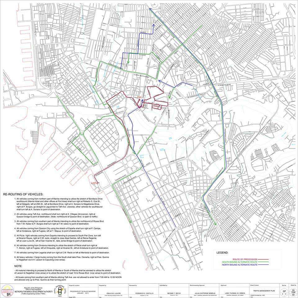 MMDA announces traffic rerouting for Black Nazarene procession - Auto News